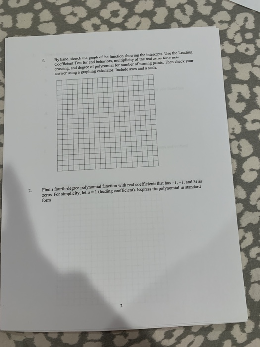 Solved MATH 112 PRECALCULUS I LAB 5: PRACTICE 2.5, 2.6 ZEROS | Chegg.com