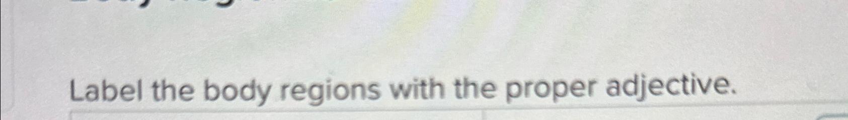 Solved Label the body regions with the proper adjective. | Chegg.com