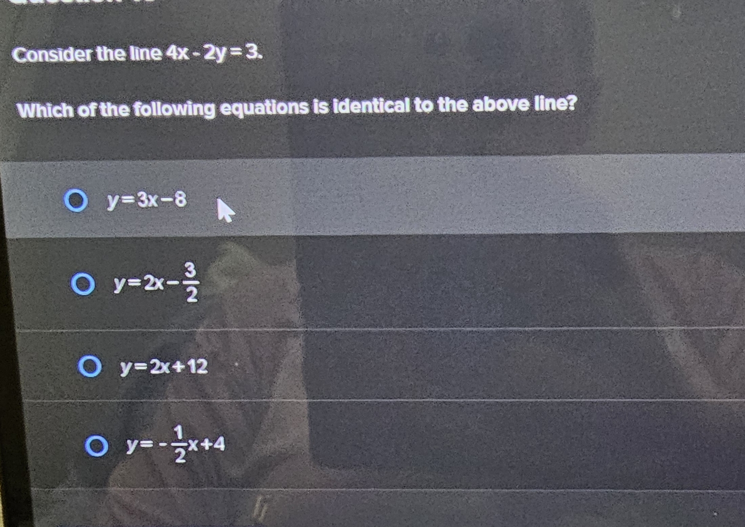 Solved Consider the line 4x-2y=3.Which of the following | Chegg.com