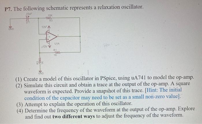 Solved P7. The following schematic represents a relaxation | Chegg.com