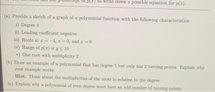 Solved Ple) to write down a possible equation for p(o). (a) | Chegg.com