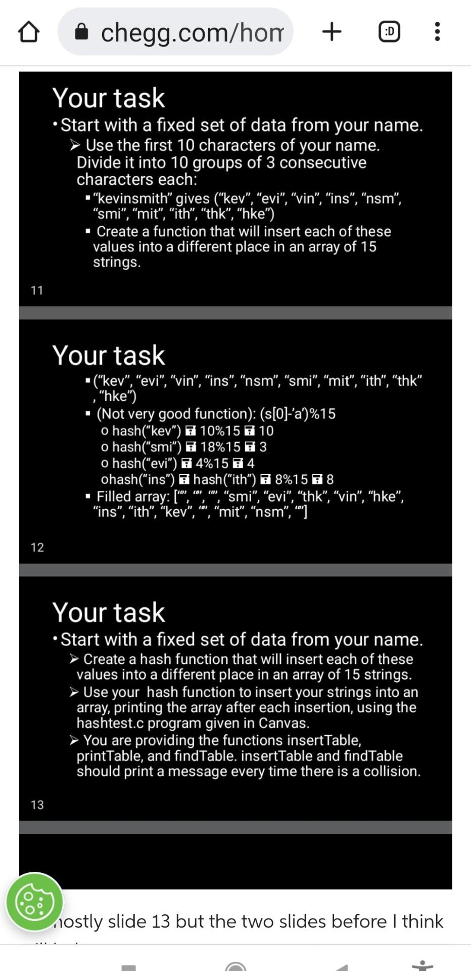 Solved Your task - Start with a fixed set of data from your | Chegg.com