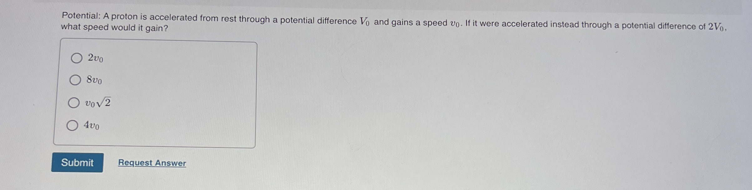 Solved Potential A Proton Is Accelerated From Rest Through