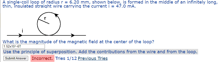 Solved A single-coil loop of radius r=6.20mm, ﻿shown below, | Chegg.com