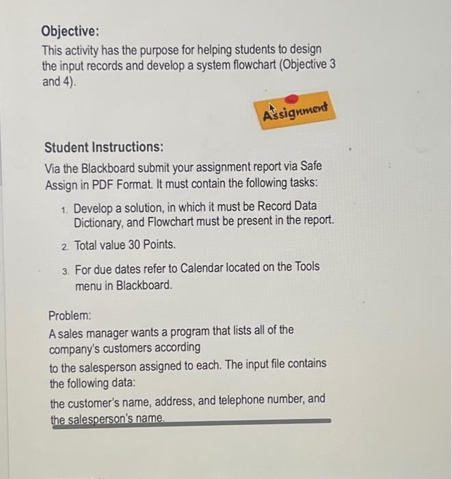 Solved Objective: This activity has the purpose for helping | Chegg.com