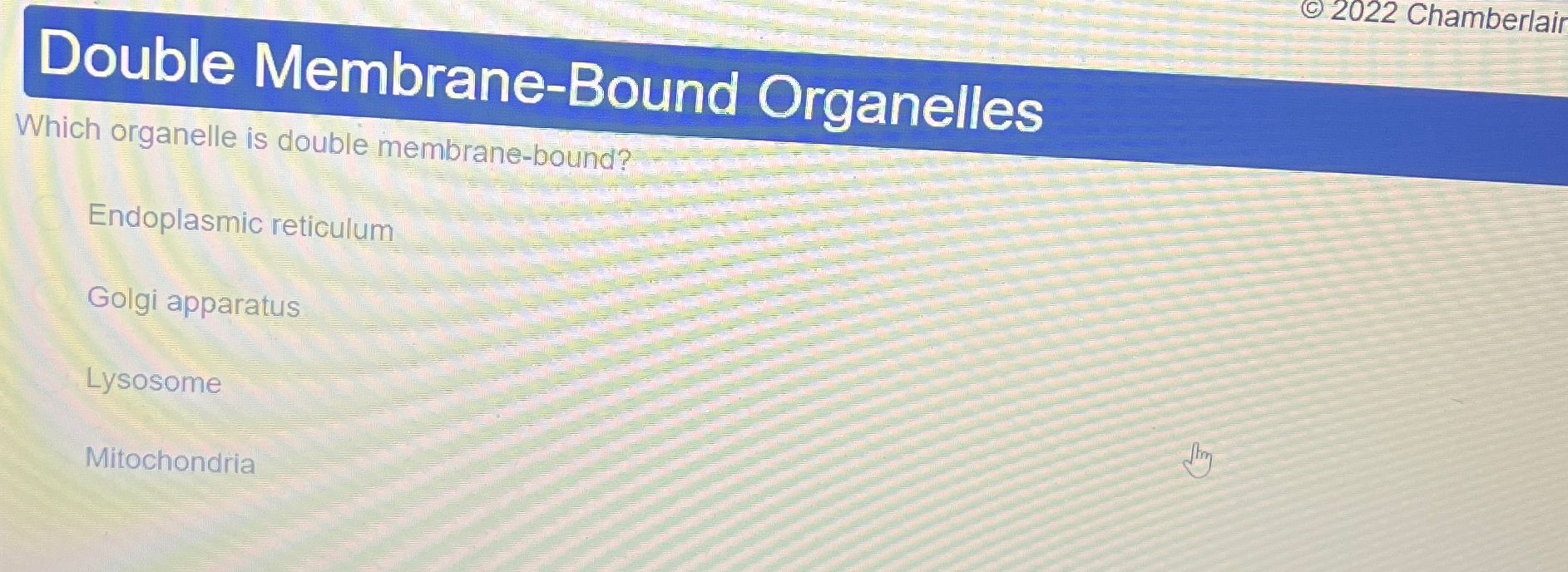 Solved Double Membrane-Bound Organelles(c) 2022 | Chegg.com