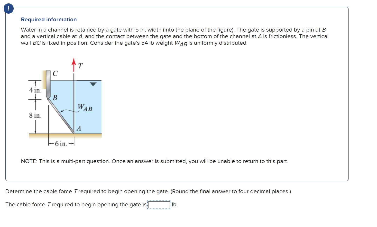 Solved Required informationWater in a channel is retained by | Chegg.com