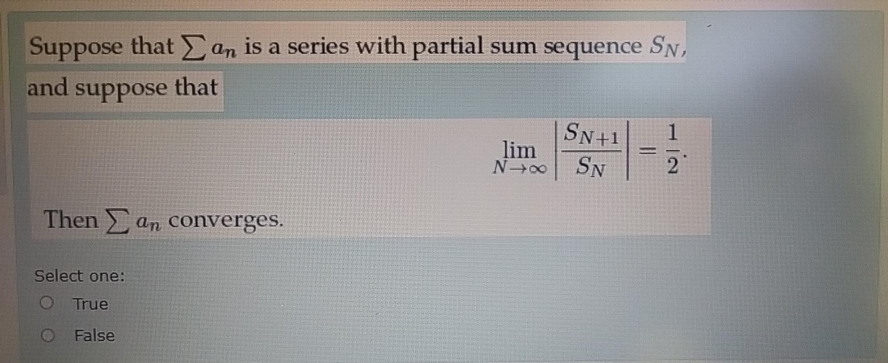 Solved Suppose that an is a series with partial sum sequence | Chegg.com