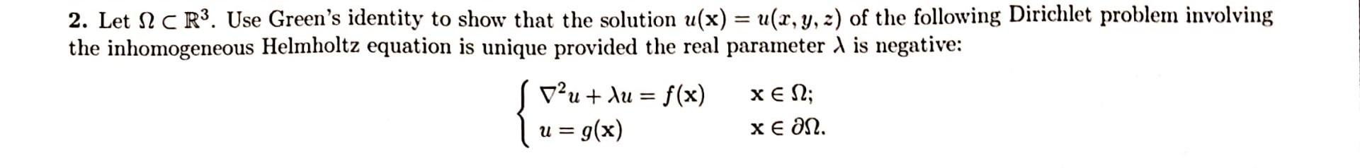 Solved Topic: Solution uniqueness of the dirichlet problem | Chegg.com