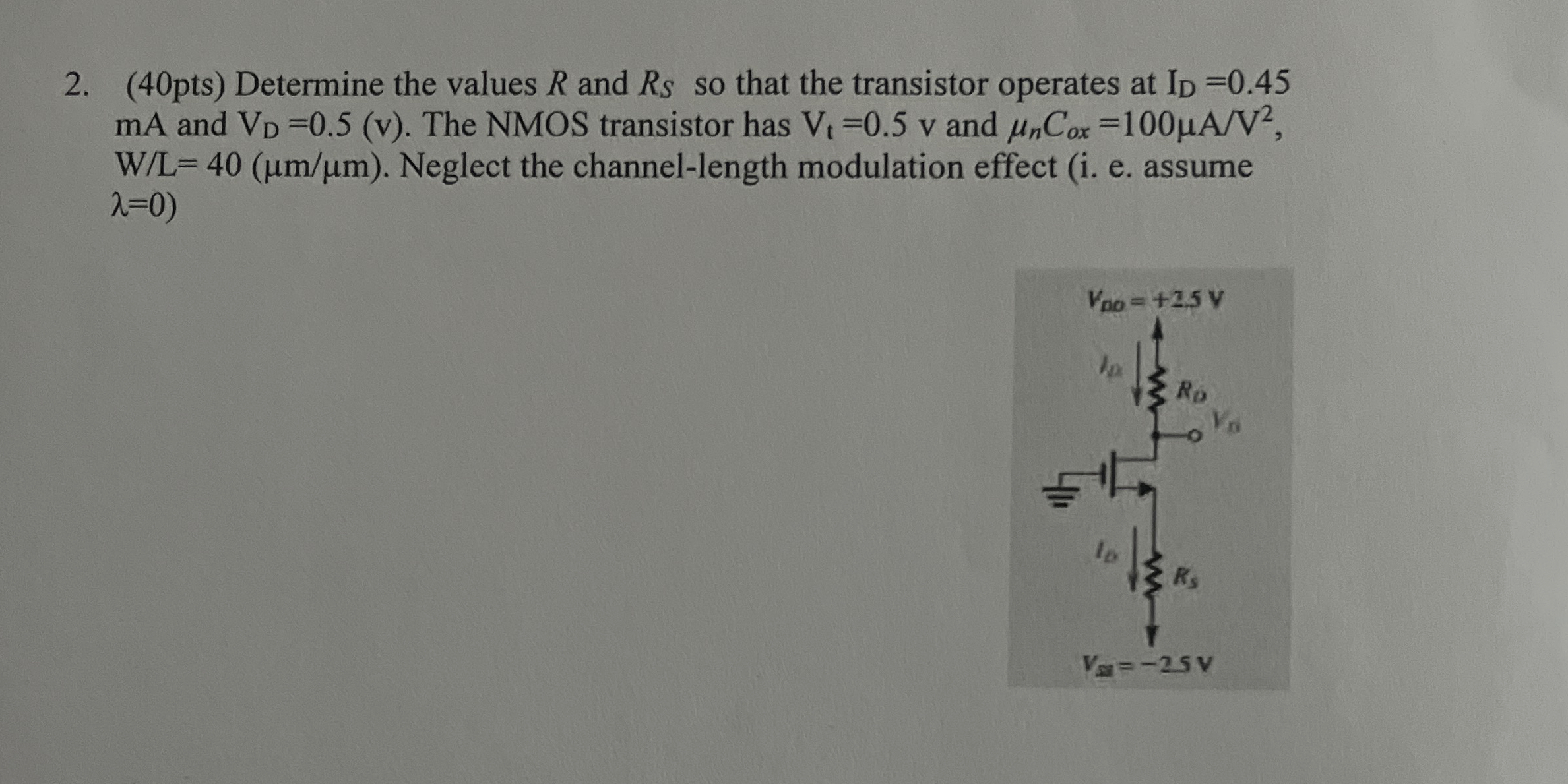 Solved (40pts) ﻿Determine the values R ﻿and RS ﻿so that the | Chegg.com
