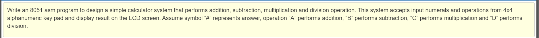 Solved write in Assembly 8051 problem in microcontroller | Chegg.com