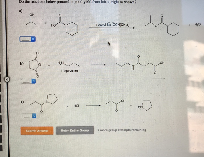 Solved Do the reactions below proceed in good yield from | Chegg.com