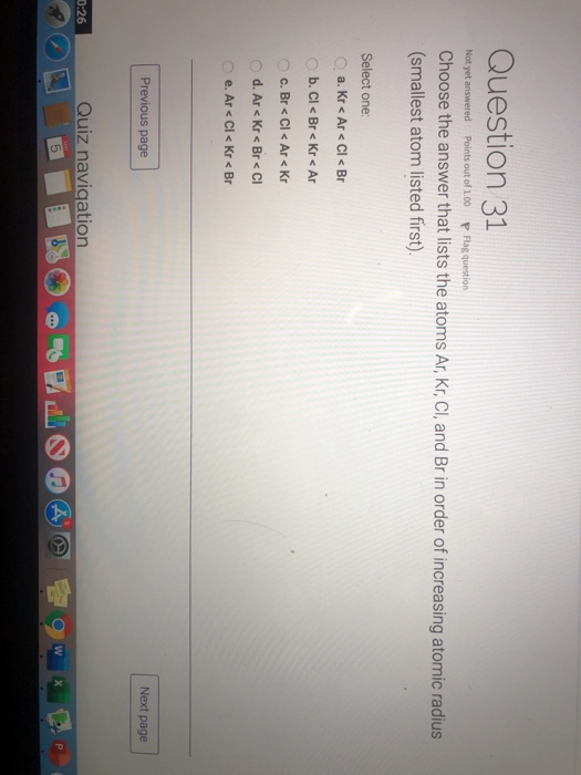 Solved Question 31 Not yet answered Points out of 1.00 P | Chegg.com