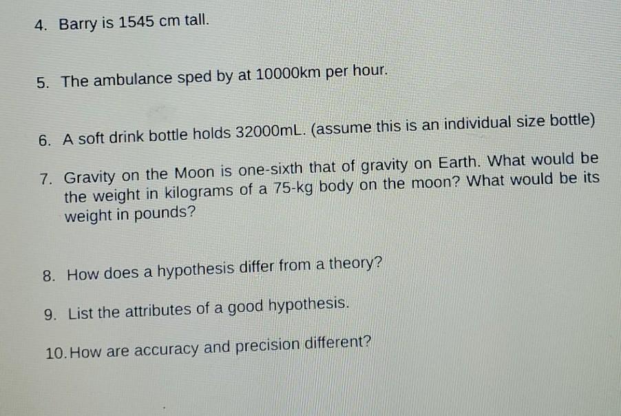 Solved Lab Report #1: Metric Measurement and the Scientific | Chegg.com