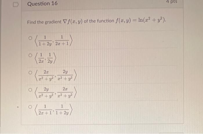 Solved Find the gradient ∇f(x,y) of the function | Chegg.com