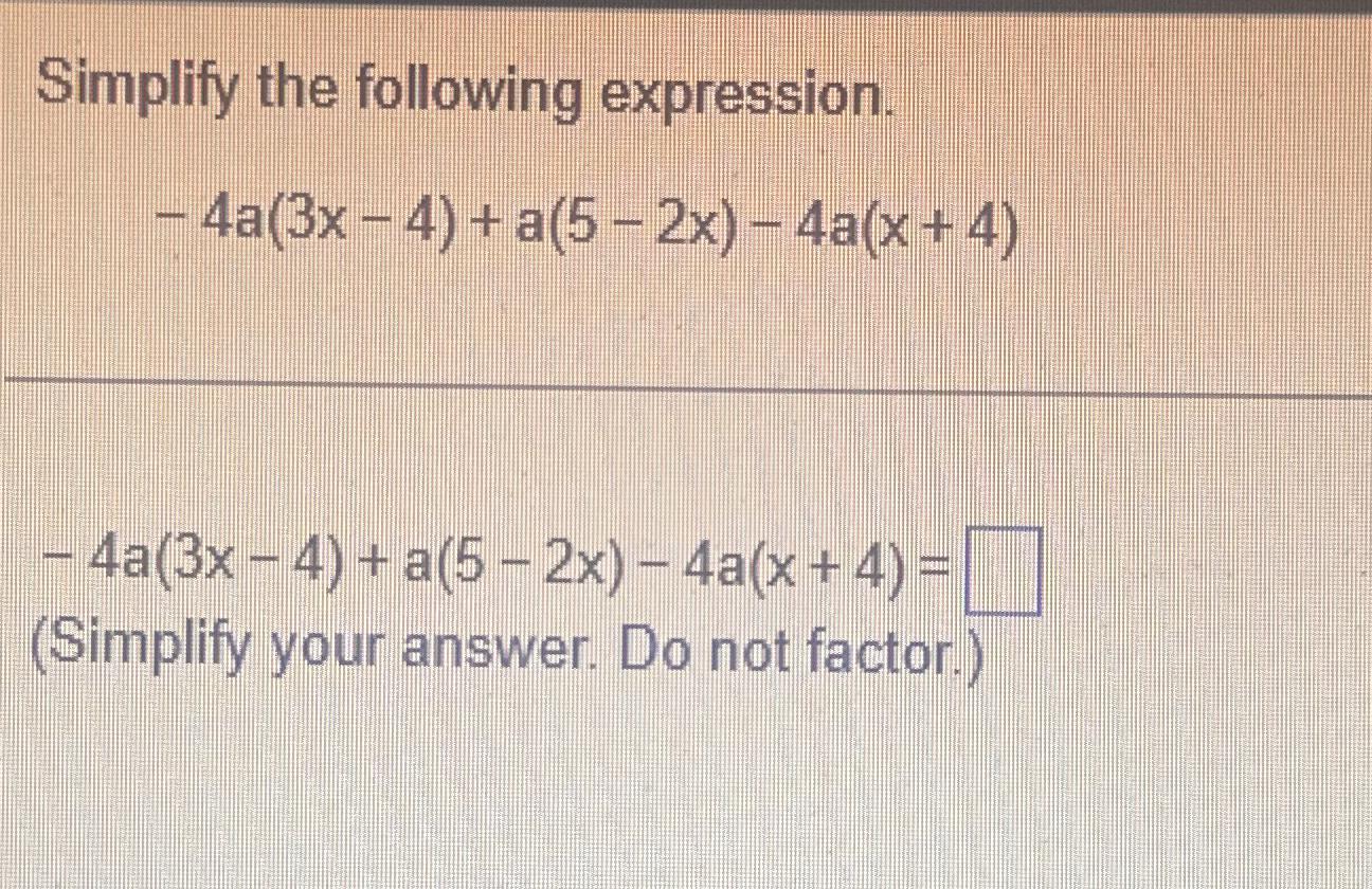 Solved Simplify the following | Chegg.com