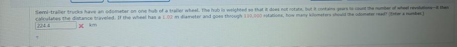 Solved Semi-trailer trucks have an odometer on one hub of a | Chegg.com