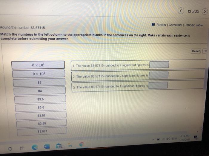 Solved 13 of 23 A Review Constants Periodic Table Round the | Chegg.com