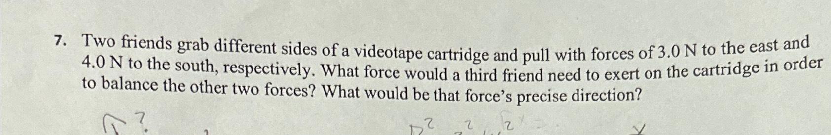 Solved Two friends grab different sides of a videotape | Chegg.com