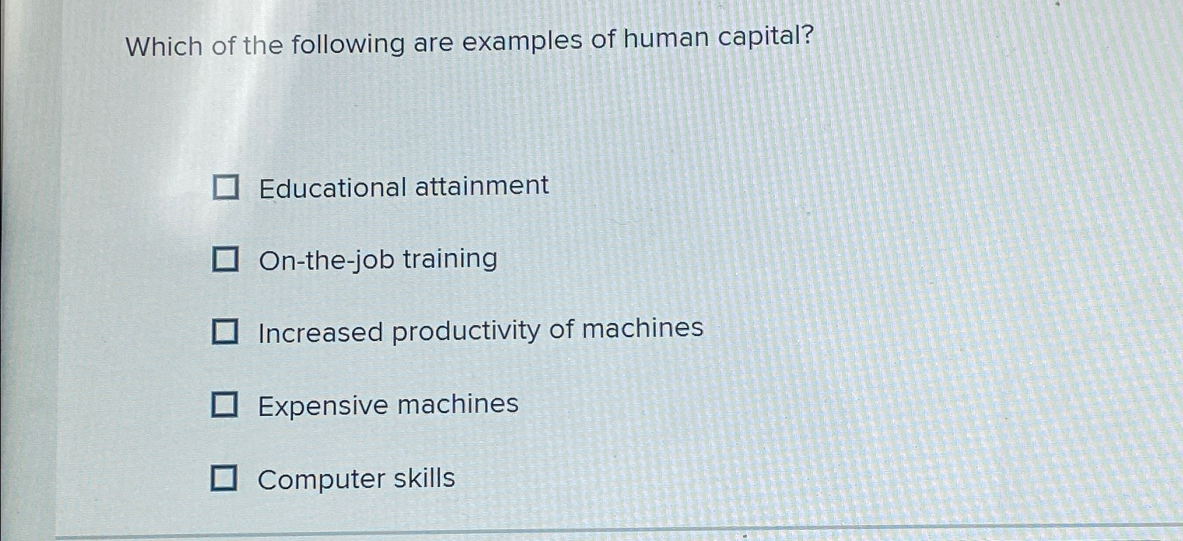 Solved Which of the following are examples of human | Chegg.com
