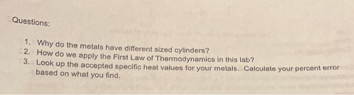 Solved Date Carbon Copy lab Specific Heat Capacity measures | Chegg.com