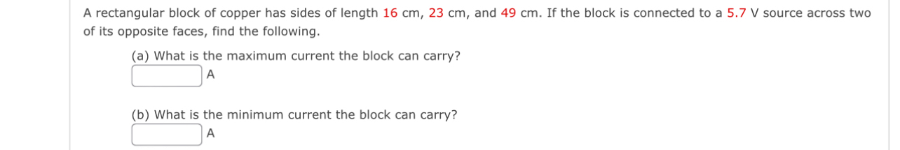 Solved A rectangular block of copper has sides of length | Chegg.com