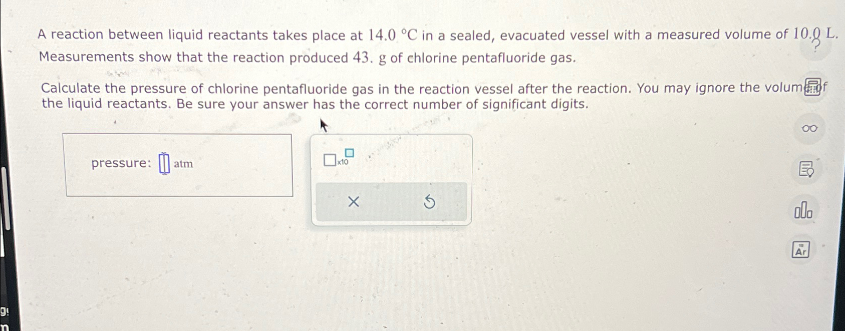 Solved A reaction between liquid reactants takes place at | Chegg.com