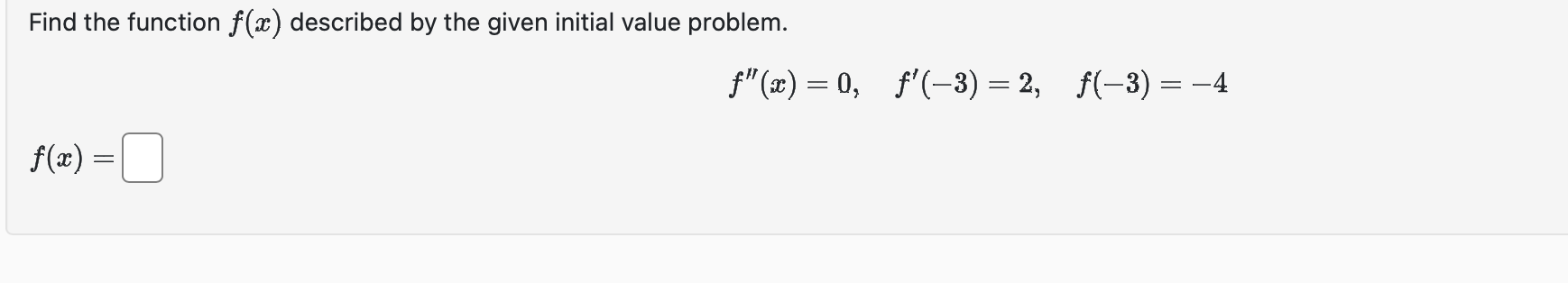 Solved Find the function f(x) ﻿described by the given | Chegg.com