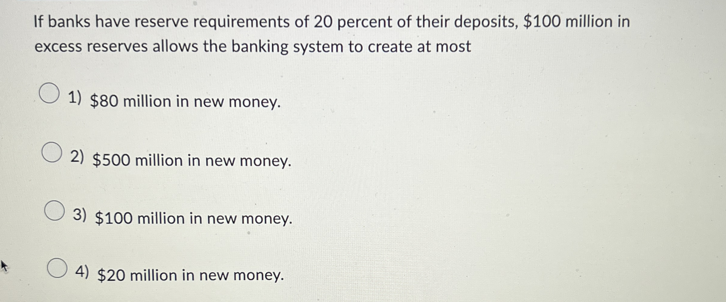 Solved If banks have reserve requirements of 20 ﻿percent of | Chegg.com