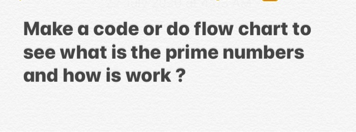 Solved Make a code or do flow chart to see what is the prime | Chegg.com
