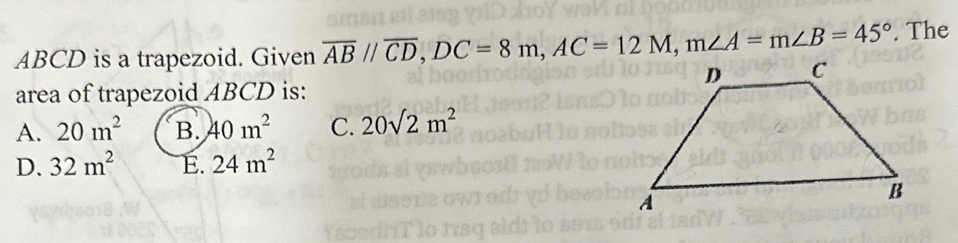 Solved ABCD is a trapezoid. Given | Chegg.com