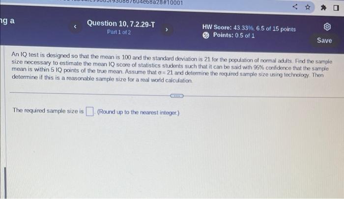 Solved [URGENT/TIMED] The required sample size is ___ (Round | Chegg.com