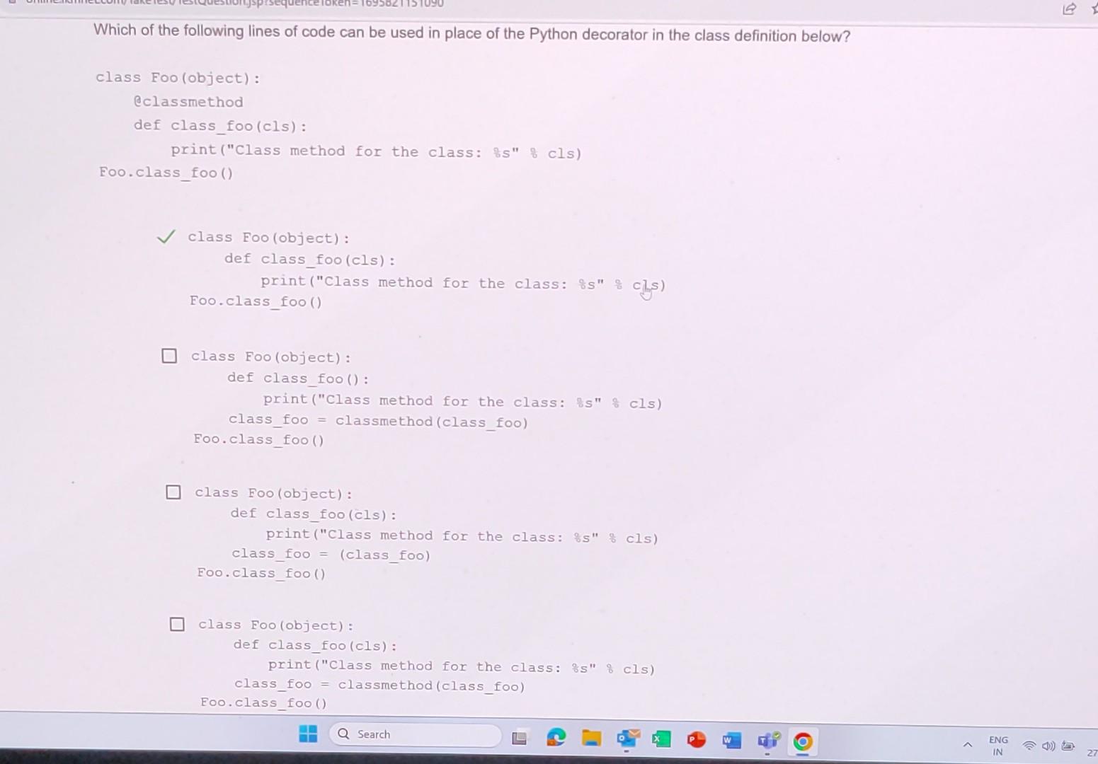 Solved Which of the following lines of code can be used in | Chegg.com