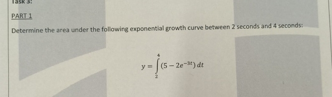 Solved PART 1Determine the area under the following | Chegg.com