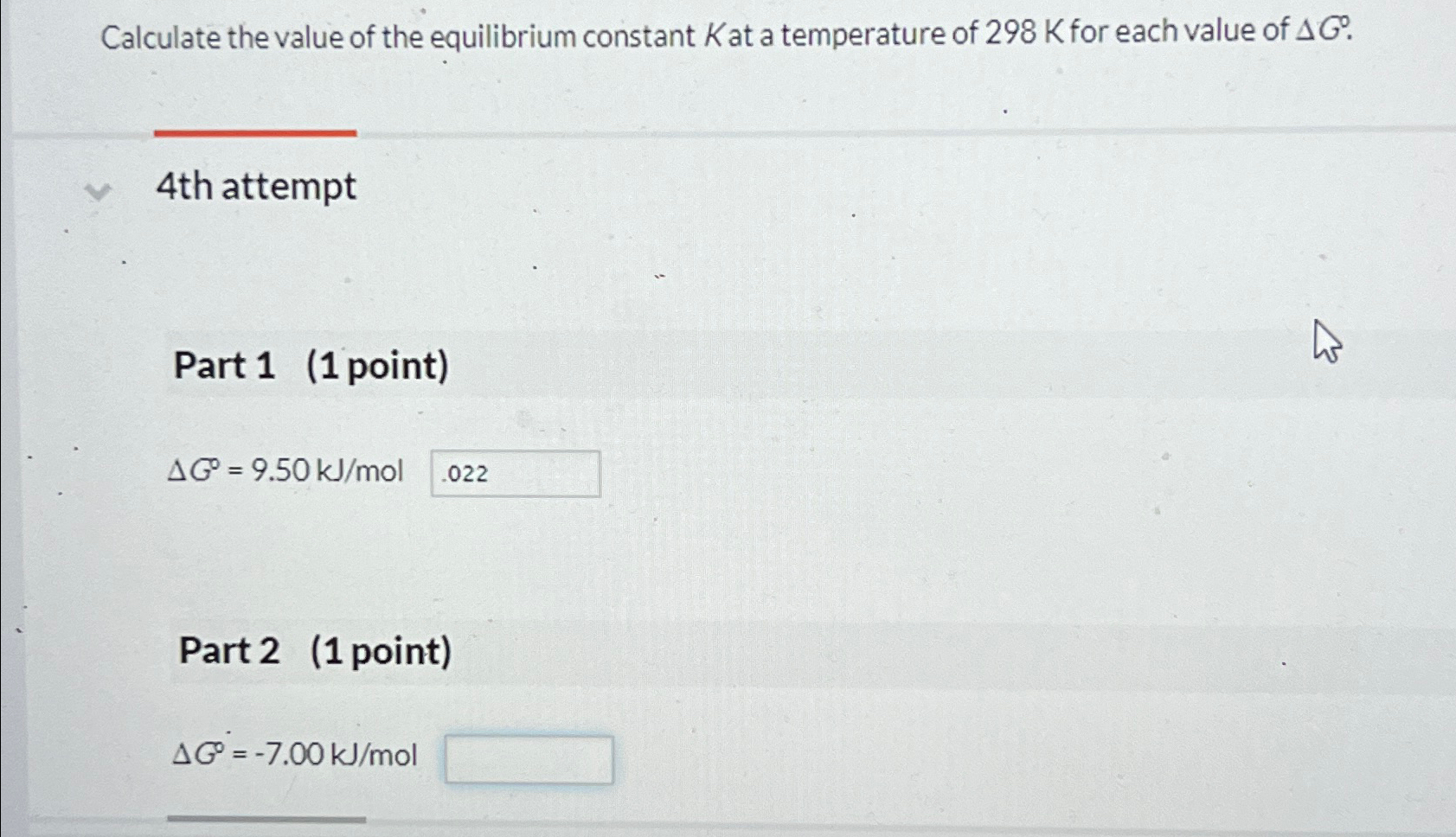 Solved Calculate the value of the equilibrium constant K ﻿at | Chegg.com