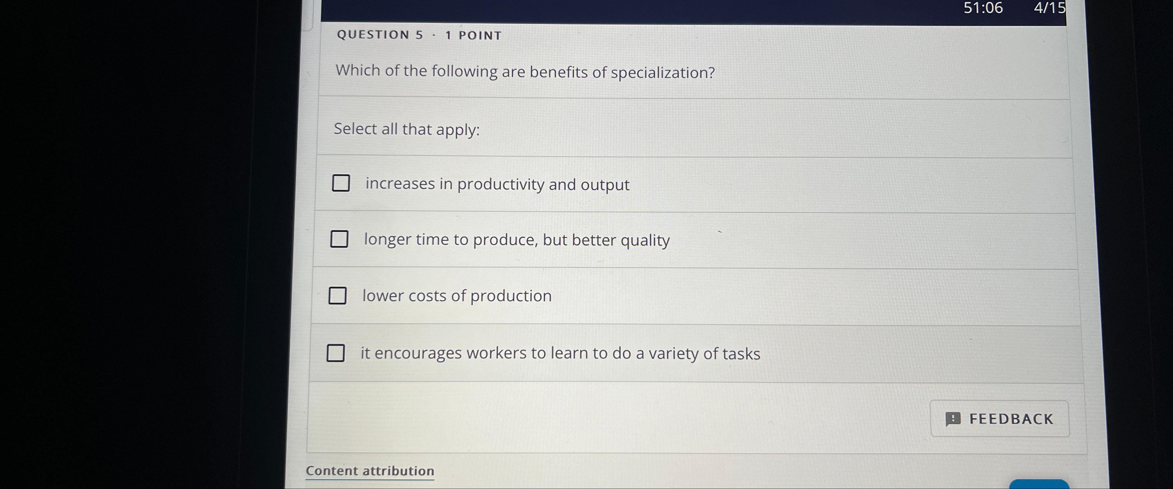 Solved 51:06415QUESTION 5 - 1 ﻿POINTWhich of the following | Chegg.com