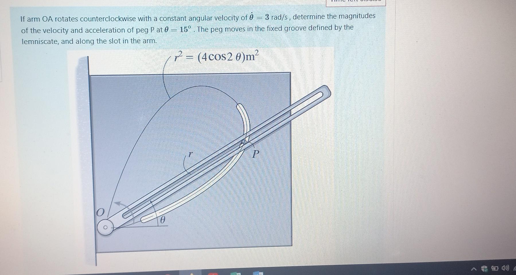 Solved If arm OA rotates counterclockwise with a constant | Chegg.com