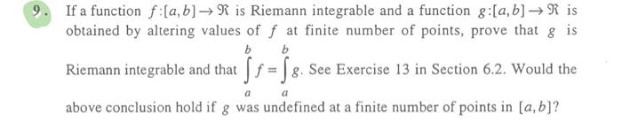 Solved If a function f:[a,b]→ℜ is Riemann integrable and a | Chegg.com