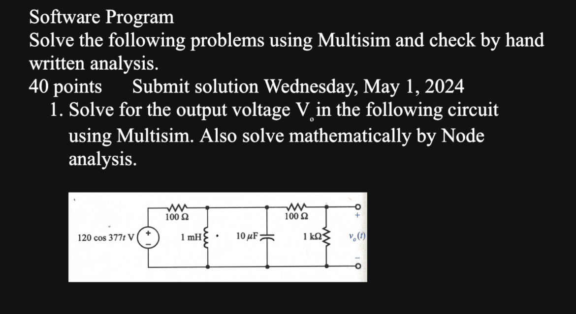 Solved Software ProgramSolve the following problems using | Chegg.com
