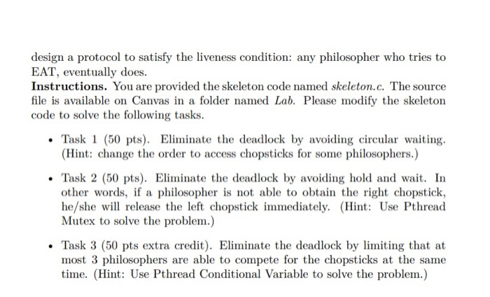 Solved 1 Problem Description Dining Philosopher Problem. | Chegg.com