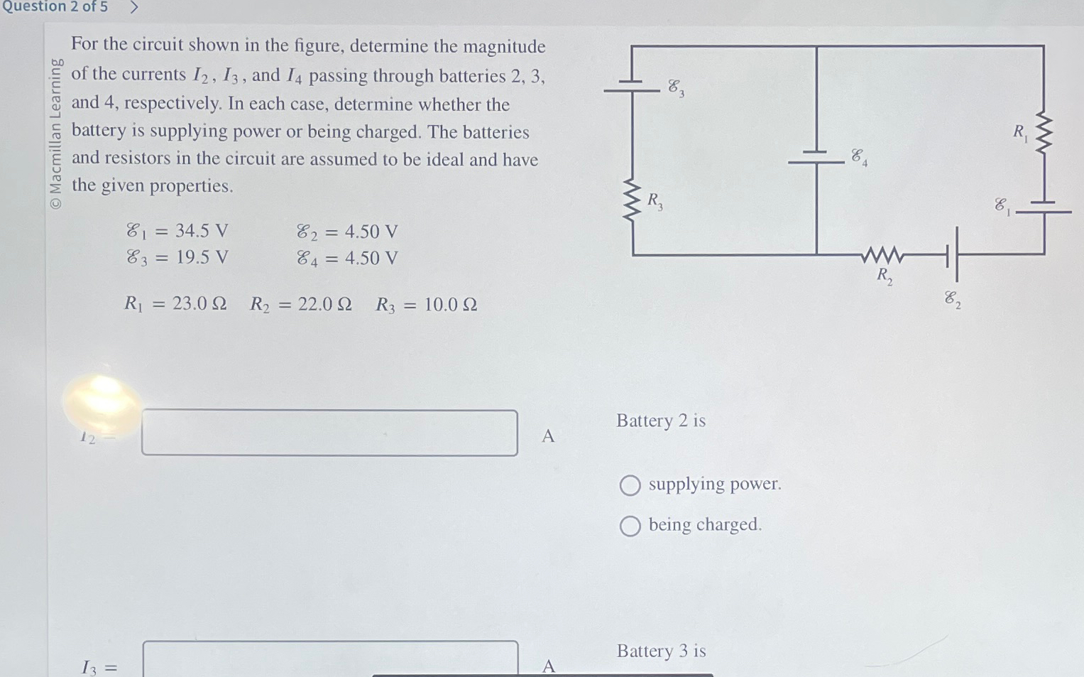 Solved Question 2 ﻿of 5For the circuit shown in the figure, | Chegg.com
