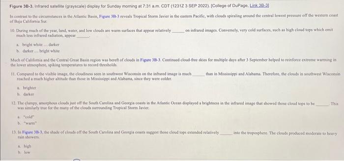 Solved Infrarcd Satellite Imagery water, and eloud-top | Chegg.com
