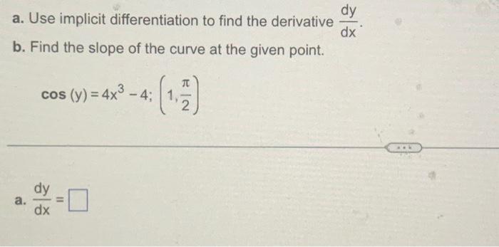 Solved Calculate dxdy using implicit differentiation. 6x=y2 | Chegg.com