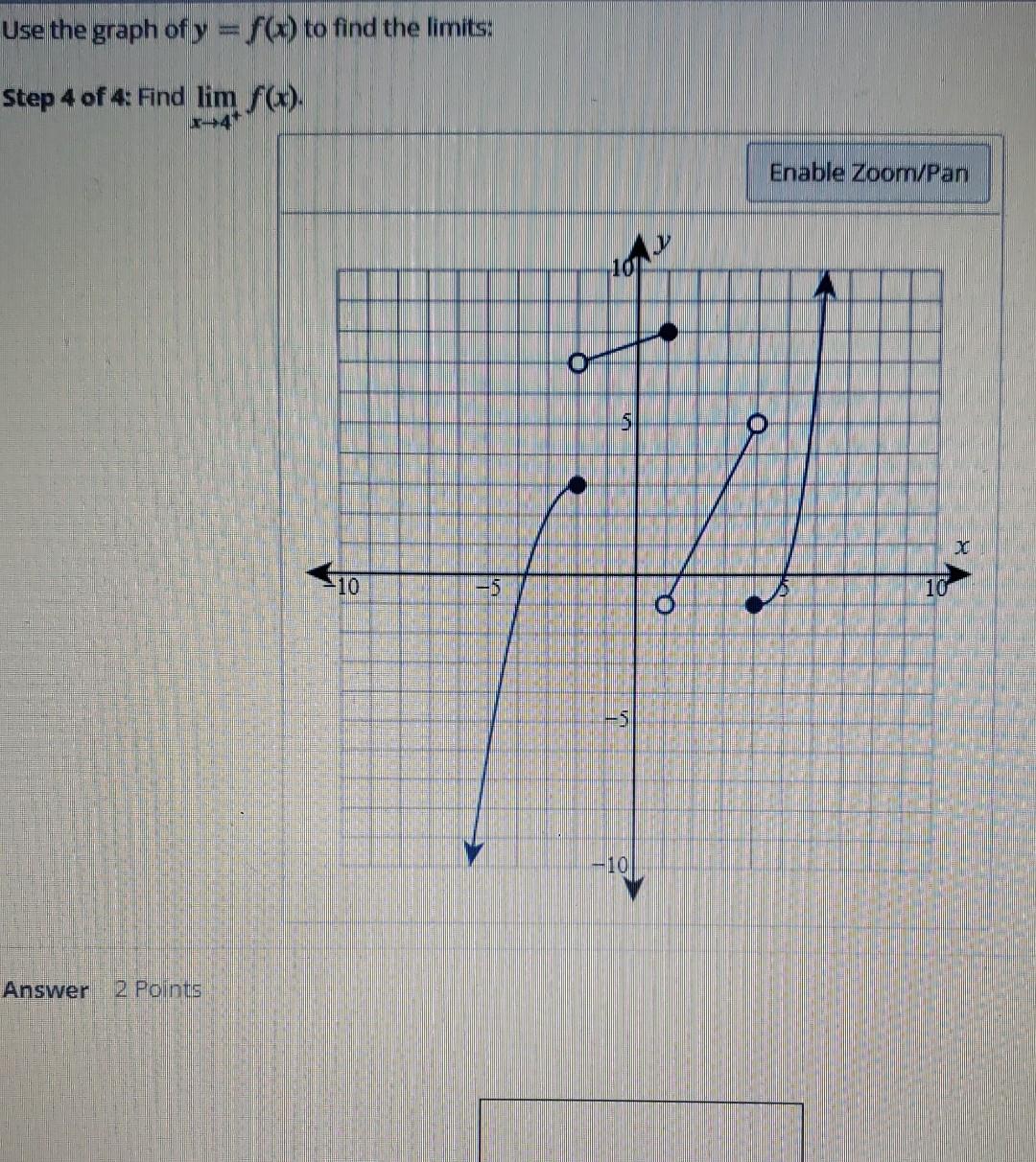 Solved Use the graph of y=f(x) to find the limits: Step 1 of | Chegg.com
