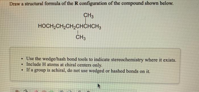 Solved Draw a structural formula of the R configuration of | Chegg.com