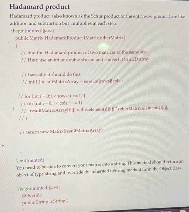Solved Hadamard product Hadamard product (also known as the | Chegg.com