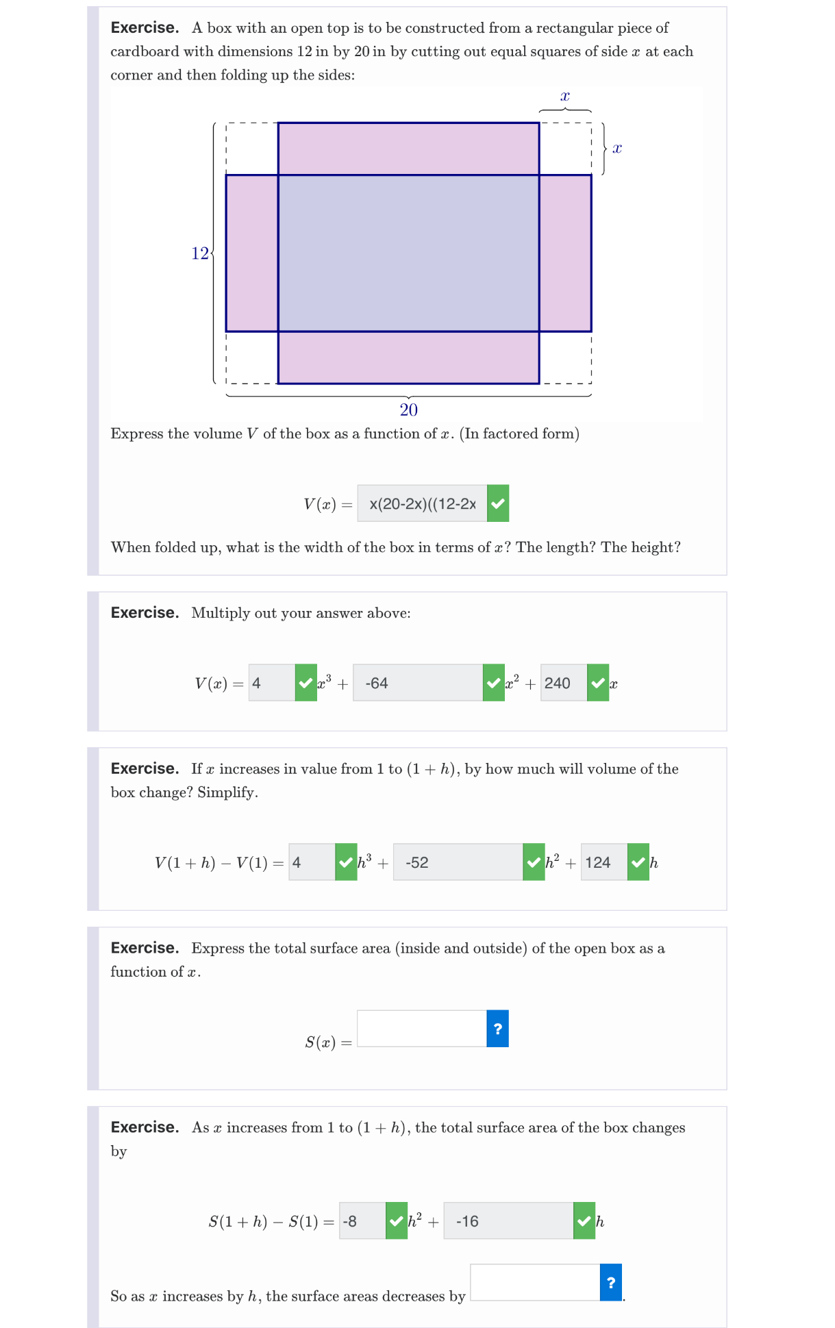 Solved Exercise. A box with an open top is to be constructed | Chegg.com