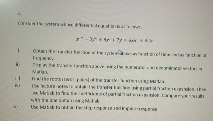 Solved Consider the system whose differential equation is as | Chegg.com