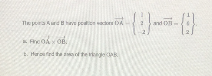 Solved The points A and B have position vectors OA } and OB | Chegg.com