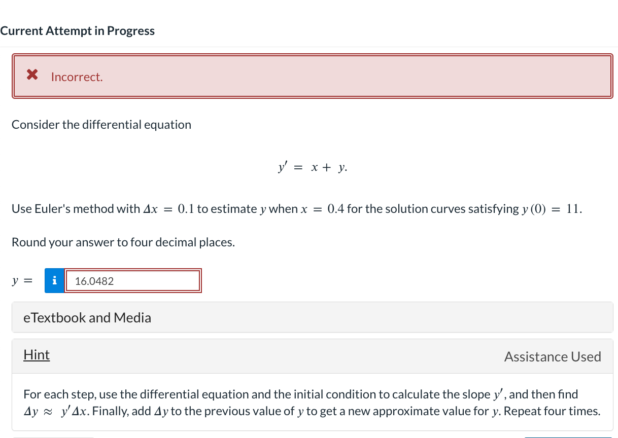 Solved Current Attempt in ProgressIncorrect.Consider the | Chegg.com